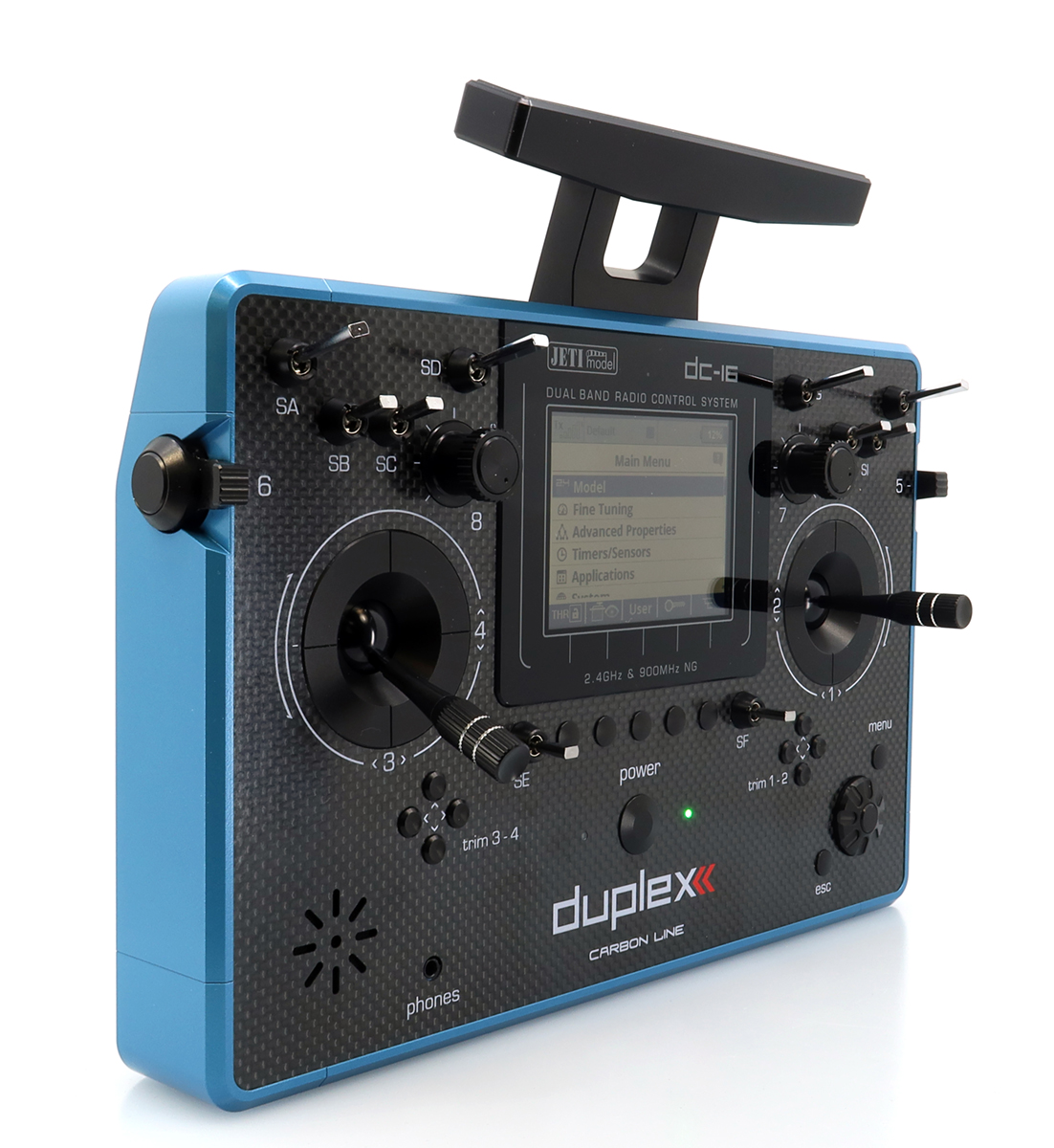 Transmitter Duplex DC-16 II.- Carbon Line Blue lacquered